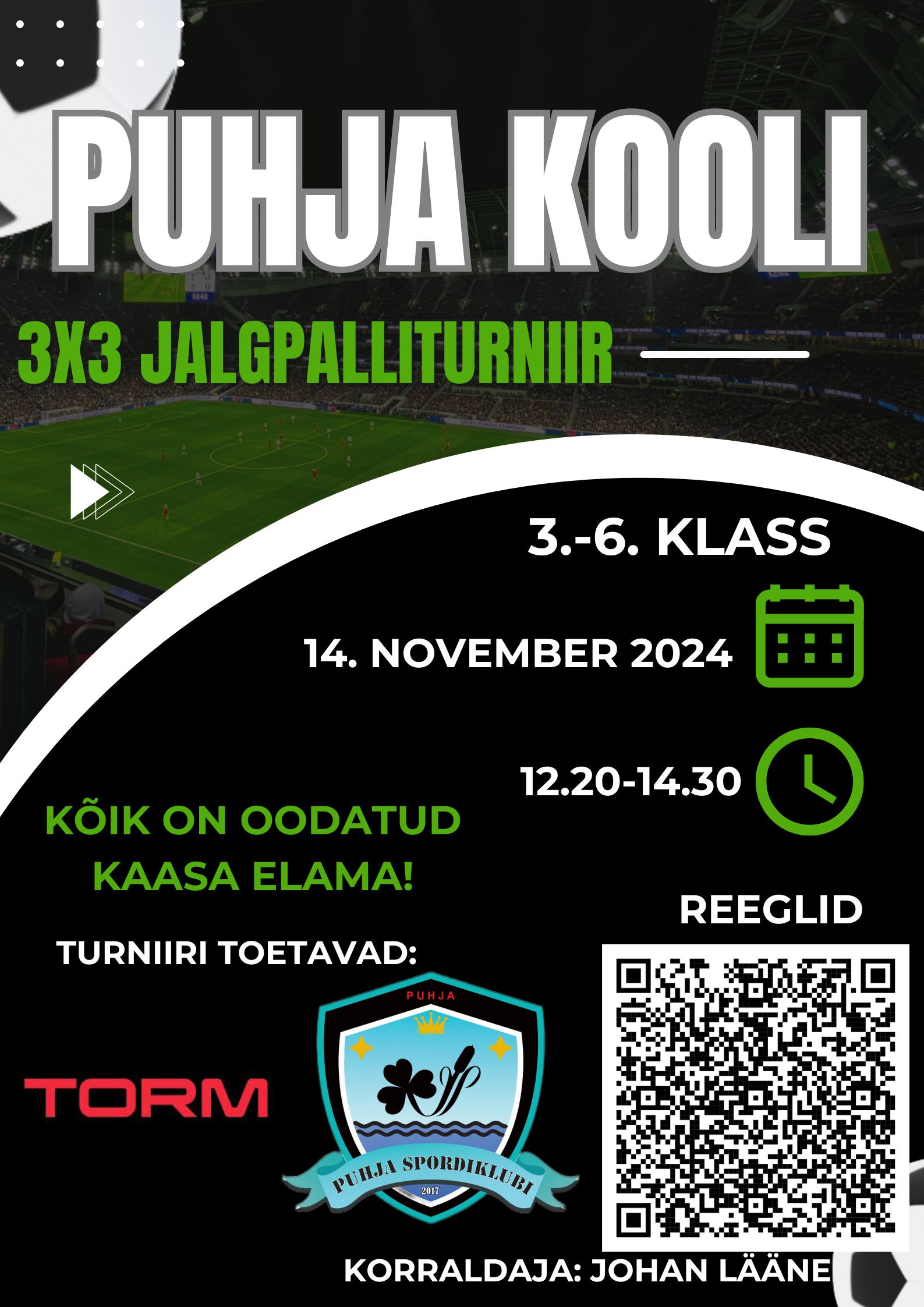 Turniir toimub 8.klassi õpilase loovtöö raames.